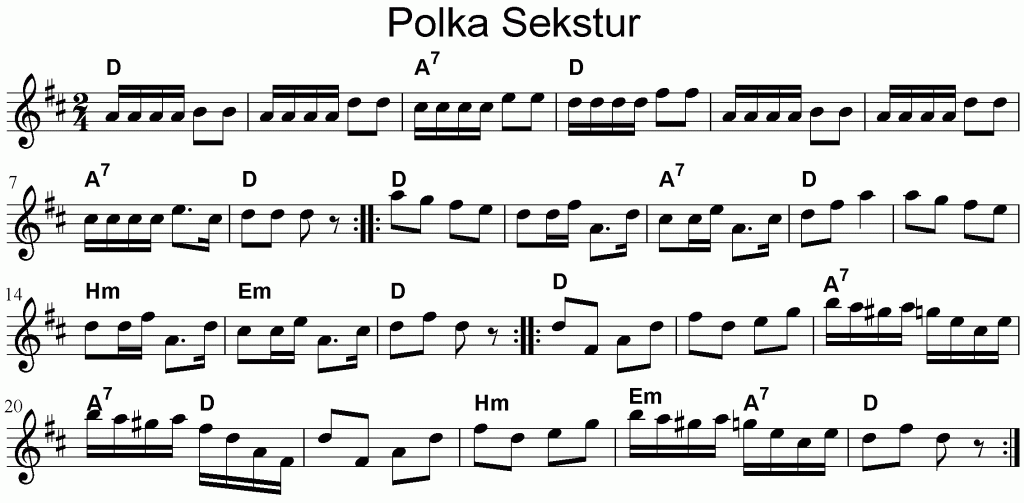 Polka sekstur | Himmerlands Danse- og spillemandslaug
